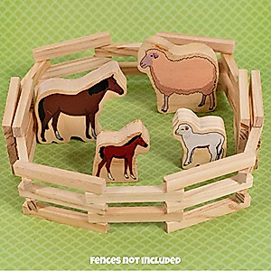 THE FRECKLED FROG FF436 Animal Families - Set of 24 - Ages 12m+ - Matching Game with Animal Fathers, Mothers and Babies - Wooden Animal Blocks for Toddlers - Double-Sided