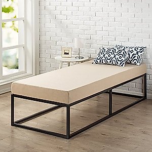 Zinus SmartBase Zero Assembly 14 Inch Bed Frame / Mattress Foundation (No Box Spring Needed) - Narrow Twin & Memory Foam 5 Inch Cot Size / Narrow Twin Mattress