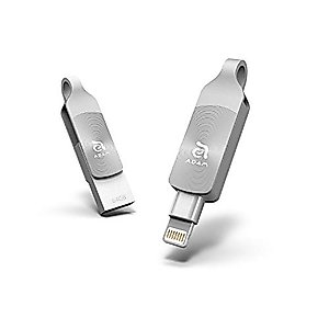 ADAM iKlips Duo+ ADM-DP064SL iPhone Compatible, Lightning USB Memory, 64GB, Silver, MFi Certified, Authentic Product, Amazon.co.jp Exclusive