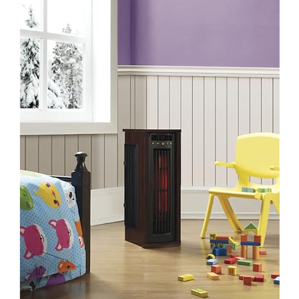 duraflame Electric Tower Heater, Oscillating Tower and Space Heater for Office or Large Room up to 1,000 Square Feet