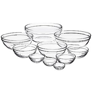 Anchor Hocking 10 Piece Mixing Bowl Set, Nesting Serving Bowls & Mixing Bowls (1 oz, 2 oz, 4 oz, 6 oz, 10 oz, 16 oz, 1 Qt, 1.5 Qt, 2.5 Qt, 3.5 Qt)