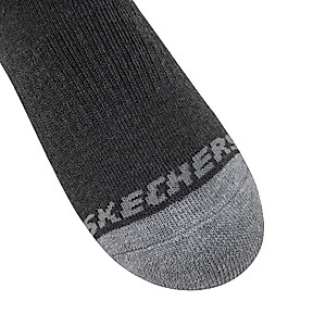 Skechers boys Skechers Boys' 6 Pack No Show Running Socks, Gray, 5-6.5 US