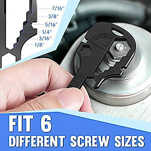 EVERSEE Stocking Stuffers for men Key Shaped Pocket Tool for Keychain, 18 in-1 Multitool Key with Keychain, Bottle Opener, Screwdriver, Ruler, Wrench, Bit Driver, File Bike Spoke Key TSA Friendly