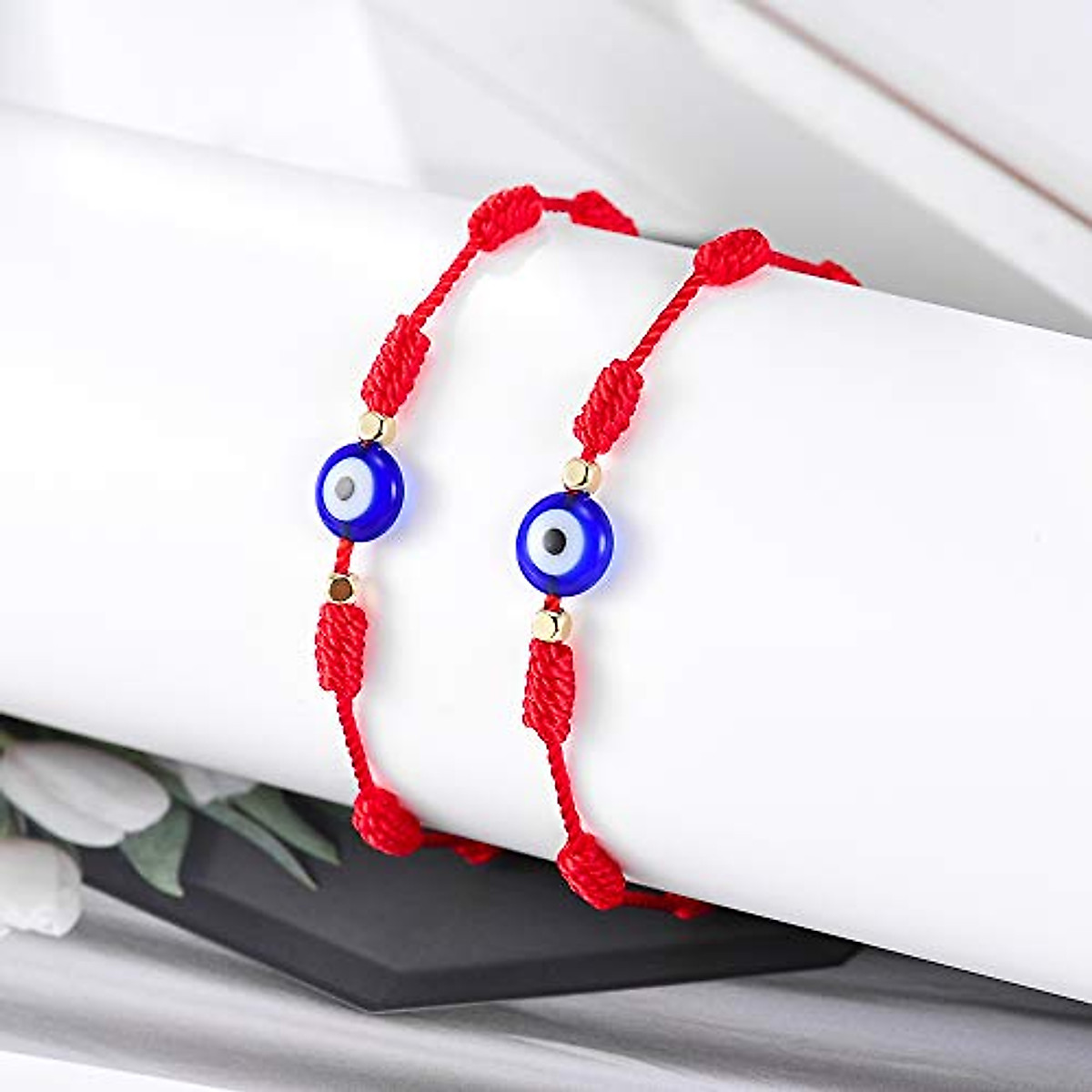 Tarsus 7 Knots Kabbalah Red String Bracelet Protection Evil Eye Bracelets for Women Men