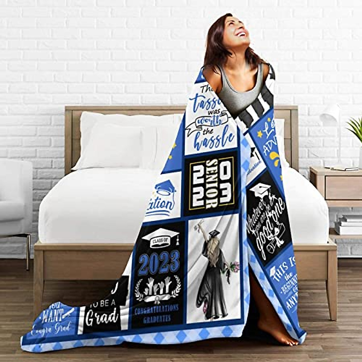 LARIAU Graduation Gifts 2023, Graduation Blanket, Graduation Class of 2023 Graduation Decorations Throw Blanket for Daughter Niece Granddaughter Sister 60" x 50"inch