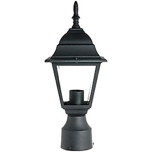 Sunlite 41322 Post Mount Carriage Lamp Fixture, 60 Watts Max, Single Medium Base Socket (E26), 120 Volts, Outdoor, UL Listed, for Residential & Commercial Use