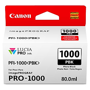 Canon 0546C002 CanonInk Lucia PRO PFI-1000 Photo Black Individual Ink Tank