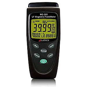 LATNEX MG-300 LF Magnetic Field Meter, Measures EMF from High-Power Transmission Lines, Appliances, Electrical Wires - Perfect for EMF Home Inspections