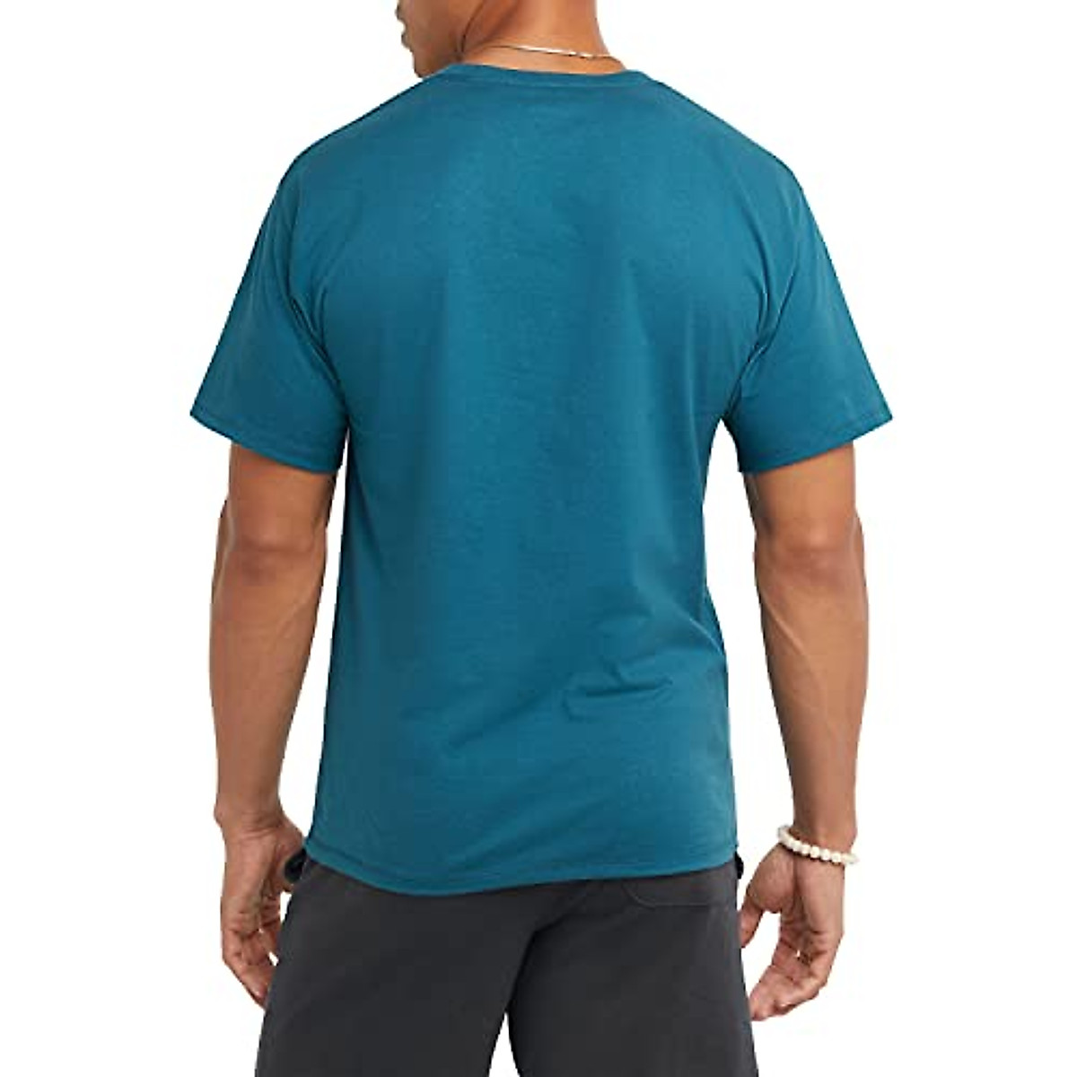 Champion, Classic, Soft and Comfortable T-Shirts for Men (2023, Nifty Turquoise Tree Graphic, Large