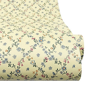 Yifasy 19.7ft Roll Flower Wallpaper Self-Adhesive Wall Decor Peel Stick Furniture Liner Redo Countertops Drawer Chests (236x17.7 Inch)