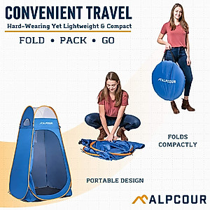 Alpcour Foldable Waterproof Pop Up Portable Toilet Seat for Camping, Hiking, Beach, and Traveling