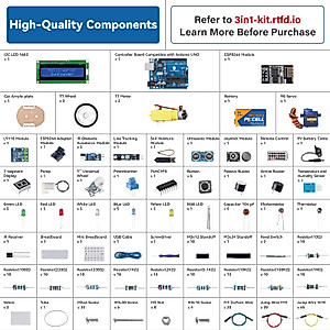 SunFounder Ultimate Starter Kit Compatible with Arduino UNO IDE Scratch, 3 in 1 IoT/Smart Car/Basic Kit with Online Tutorials, Video Courses, 192 Items, 87 Projects, Suitable for Age 8+ Beginners