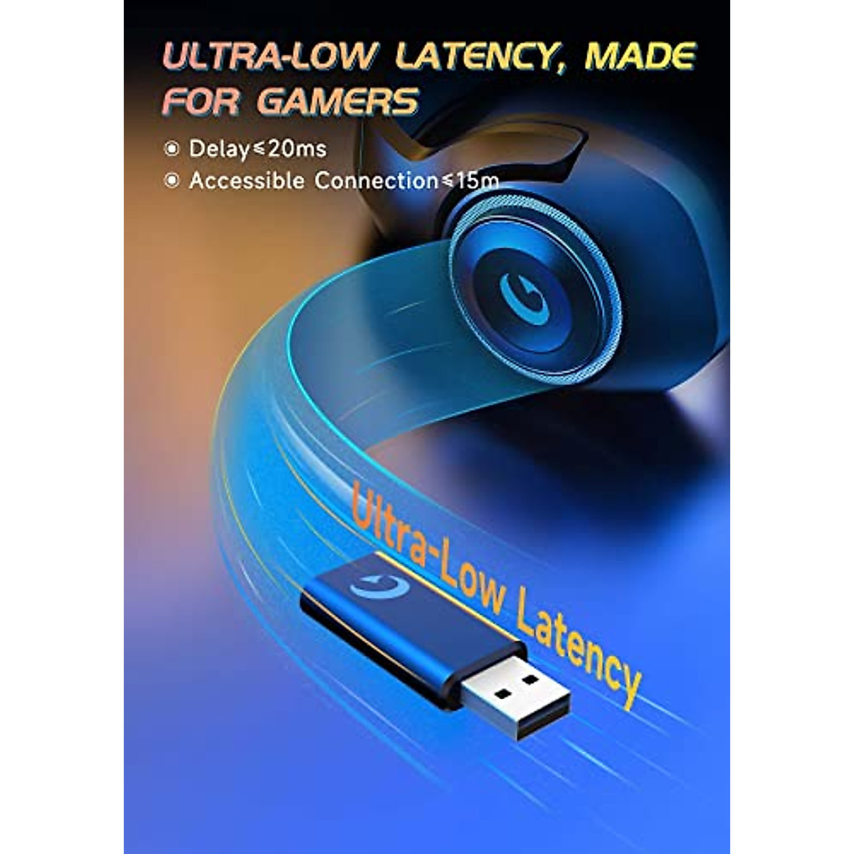 KAPEYDESI Wireless Gaming Headset, 2.4GHz USB Gaming Headphones for PC, PS4, PS5, Mac with Bluetooth 5.2, 40H Battery Life, Detachable Microphone, 3.5mm Wired Jack for Xbox Series (Black)