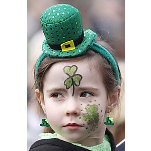 St Patrick's Day Earrings for Women Girls,Shamrock Dangle Earrings Green Clover Hat Drop Earrings Good Luck Hat earrings st. patricks day accessories Jewelry Gift (F)