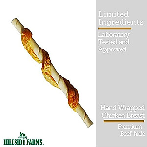 Hillside Farms Chicken And Rawhide Jerky Wraps Premium Dog Treats, 32-Ounce