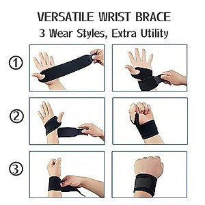 Imentha 2 Pack Wrist Braces - Wrist Wraps for Carpal Tunnel, Arthritis, and Tendinitis Pain Relief - Fits Both Right and Left Hands - Compression and Support for Fitness Enthusiasts