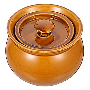 GANAZONO Ceramic Soup Bowl Soup Cookware Earthenware Clay Pot Ceramic Stockpot Clay Cooking Pot Cookware Stovetop Domestic Stew Bowl Stew Pot with Lid Kitchen Kitchen Soup Pot Ceramic Soup Pot