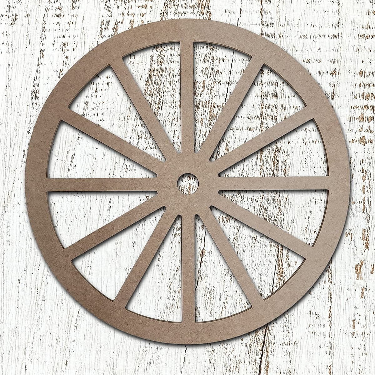Wooden Wagon Wheel DIY Art & Craft Shape, Western Decor Craft Wagon Wheel, Unfinished Paintable MDF Cutout