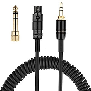 Q701 Cable Coiled Audio Cord Compatible with AKG K712 K240 K240S K702 K141 K171 K181 K271 MK II K241 K175 K275 K712 K553 MKII M220 Headphone Aux Cable Wire with 6.35mm Adapter(4ft Extends to 10ft)