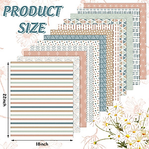 Whaline 12Pcs Boho Cotton Fabric Bundles 18 x 22 Inch Pastel Boho Rainbow Sun Fat Quarters Colorful Quilting Patchwork Sewing Fabrics for DIY Handmade Crafting