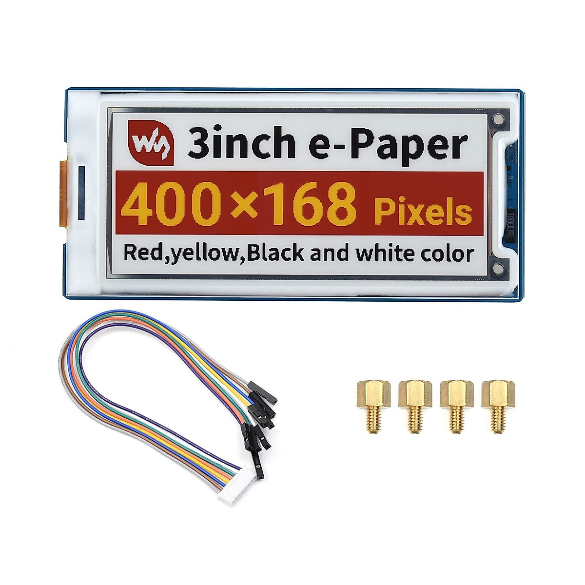 waveshare 3inch E-Paper Module (G) 400 × 168 Resolution e-Ink Display Red/Yellow/Black/White epaper Screen for Raspberry Pi 4B/3B+/3B/2B/B+/A+/Zero/Zero W/WH/Zero 2W,Jetson Nano/Arduino,SPI Interface