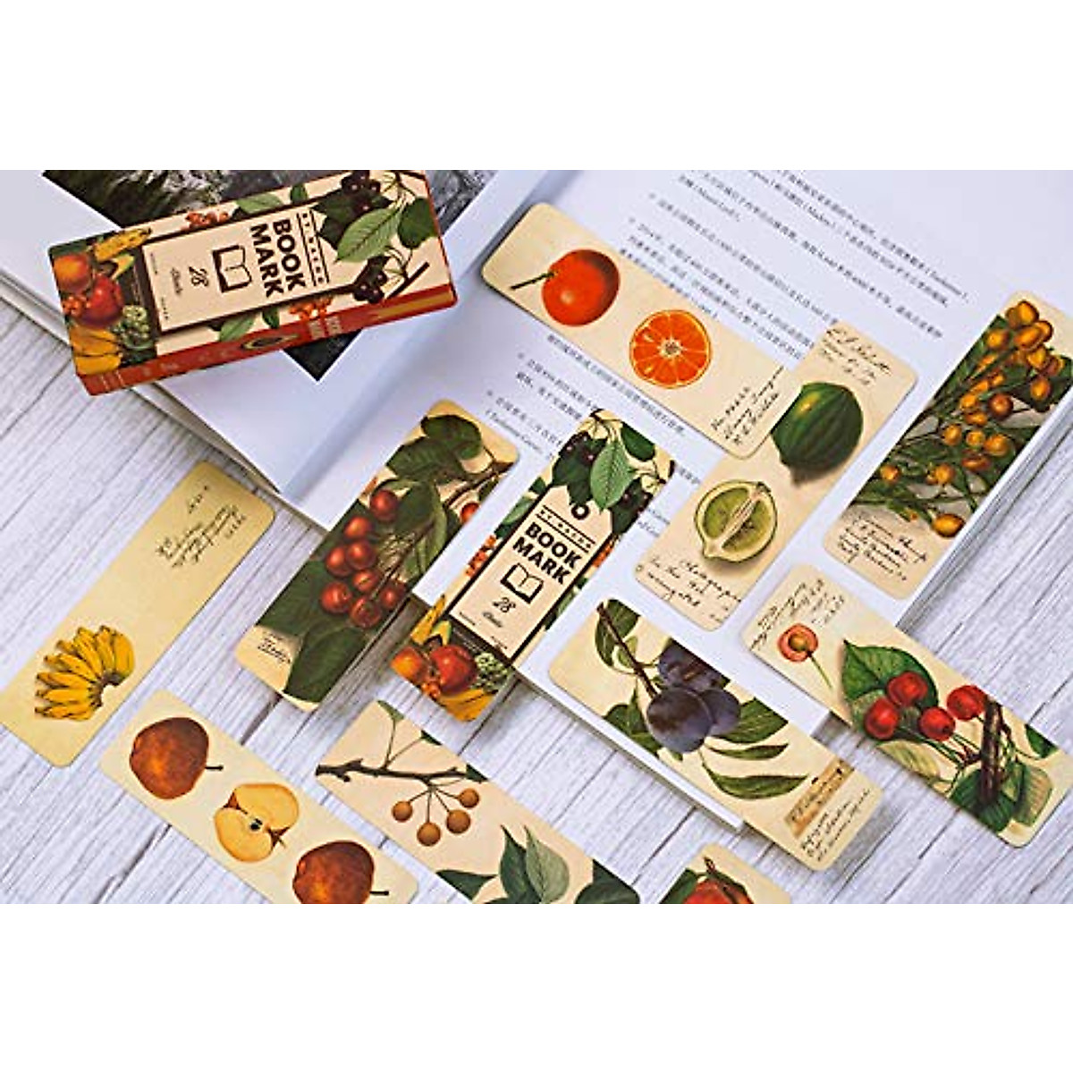 28 Sheet Fruit Style Book Mark Vintage Bookmark for Book Reading Page Paper Bookmark
