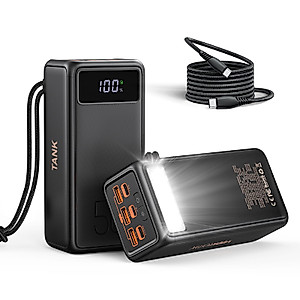 VEEKTOMX 56000mAh 130W Laptop Power Bank with High-Speed Power Delivery Equipped with LED Light 5 Outputs USB-C Portable Charger Compatible with MacBook iPhone iPad Samsung Switch Steam Deck
