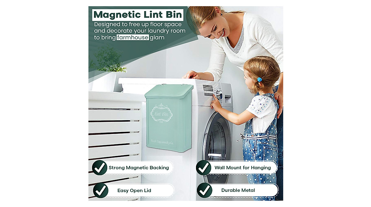 Magnetic Lint Bin for Laundry Room | Wash Day Co.