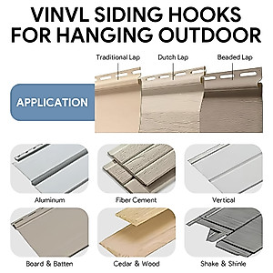 20Pcs Vinyl Siding Hooks for Hanging Outdoors, No Hole Needed Siding Clips to Hang Things, Vinyl Heavy Duty Command Hooks Siding Clips for Hanging, Stainless Steel Hooks for Hanging Outdoor Home Decor