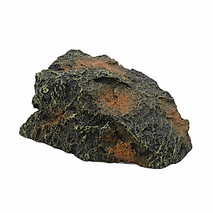 JIHAQUA Reptile Rock Hide Cave, Aquarium Habitat Decor Rock Tortoise Hideout for Lizards, Turtles, Reptiles, Amphibians, Fish