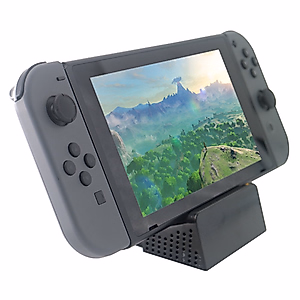 J&TOP Portable DIY Replacement Dock Mount Case for Nintendo Switch,Black(Only The Case)