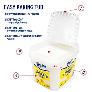 Domino Premium Pure Cane Granulated Sugar, 3.5 LB Easy Baking Tub (Pack of 2)