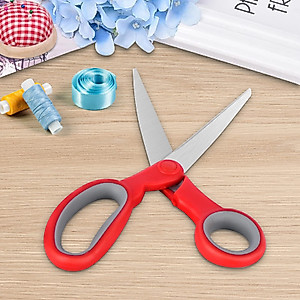 Balaipor Left Handed Scissors, 8" All Purpose Lefty Stainless Steel Scissors for Adults School Student Kids, Great for Craft, Office, Sewing, Fabric, Red (1 Pack)