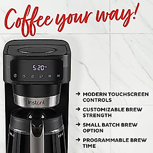 Instant Infusion Brew Plus 12 Cup Drip Coffee Maker, From The Makers of Instant Pot, with Adjustable Brew Strength, Removable Water Reservoir, and Warming Plate with 3 Temperature Settings, Black