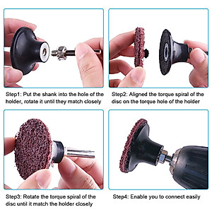 103 Pcs Sanding Discs Set 2 Inches Quick Change Disc with 1/4 inch Tray Holder for Die Grinder Surface Prep Strip Grind Polish Finish Burr Rust Paint Removal