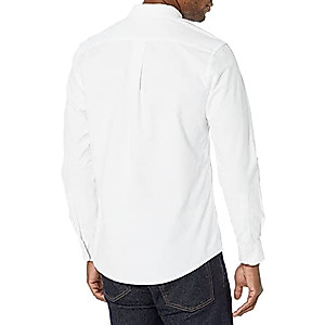 Amazon Essentials Men's Slim-Fit Long-Sleeve Oxford Shirt, White, XX-Large