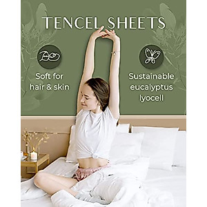 Linenwalas Eucalyptus Tencel Pillowcases Standard Size Organic Cooling Lyocell Silk Pillowcase for Hair and Skin Set 2 Soft Breathable Pillow Case with Envelope Closure (Bright Orange, 20x30 inches)