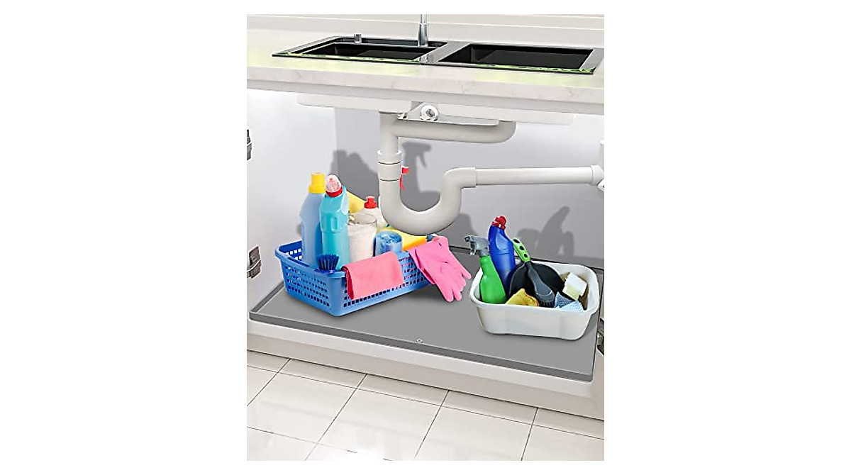 Waterproof Under Sink Mat 28"x22" - Protect Cabinets & Manage Spills