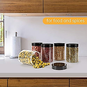 testyu 10 PCS Plastic Jars with Lids, 10 OZ Wide Mouth Jars with Airtight Lids, Clear Empty Slime Containers with Lids, Multipurpose Storage Jars for Home Kitchen Food Arts Crafts Cosmetic Sample