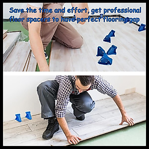 RHBLME 40PCS 1/2 inch & 1/4 inch Flooring Spacers Blue, Waterproof Clearance Hardwood Flooring Laminate Flooring Accessories for Laminate, Vinyl Plank, Tiles, Hardwood, Floating Flooring, etc