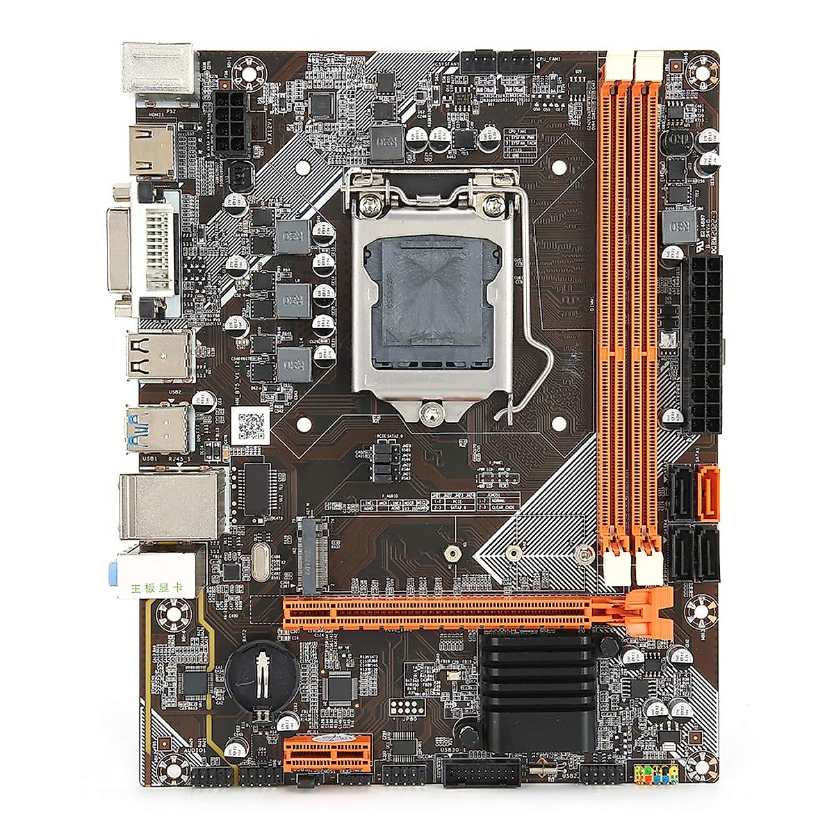 Hopcd Desktop Computer M-ATX Motherboard, DDR3 LGA1155 CPU for Intel B75 Mainboard, RTL8111H Gigabit Network Card, M.2 NVME+NGFF Dual-Mode, SATA3.0/USB3.0/6-Channel Audio Chip