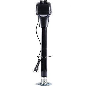 Bastion Distribution Power Tongue Jack | Electric or Manual Operation | A-Frame 3500LB Capacity | 12V | Front LED | for Trailers, Campers, and Boats