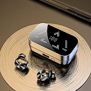 dazeni True Wireless Mini Bluetooth 5.2 Earbuds in Ear Light-Weight Headphones with Charging Case, Noise Cancelling Sport Earphones Built-in Mic IPX5 Waterproof Premium Sound Bass Headset