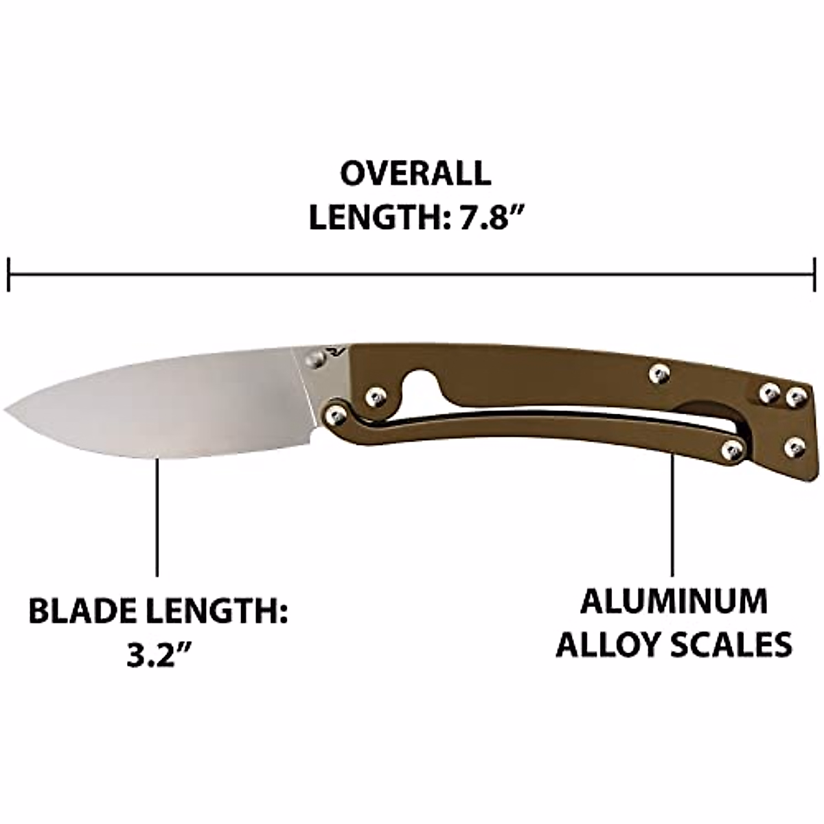 Revolt Knives Revolt Reflex Folding Pocket Knife VG10 Stainless Steel 3.2” Blade - Aluminum Alloy Scales Handle Frame Lock Design - EDC Every Day Carry Folder Knife, Brown