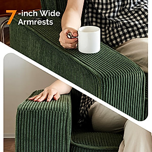 VINGLI Loveseat Sofa Couches for Living Room Green, 83" Big Comfy Sofa Couch Wide Armrest Couches with USB Charging Port Deep Seat Sofa Modern Couch Corduroy Sofa with 2 Throw Pillows