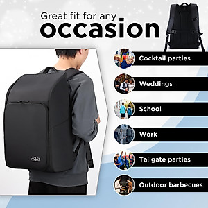 TEAVAS Large Bartender Bag- 16 Inch Portable Bar Bag Backpack, Travel Laptop Backpack, Portable Bartending Kit, Bartender Travel Bag for Carrying Accessories (BAG ONLY)