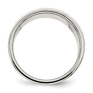 Diamond2Deal Sterling Silver 12mm Lightweight Flat Band Ring for Women Size 7.5