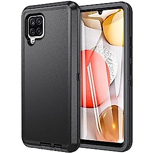 Hensinple Case for Samsung Galaxy A42 5G, Case for Samsung Galaxy A42 5G Heavy Duty Defender Shockproof Dustproof Rugged Protective Bumper Cover for Samsung A42 5G Black (Without Screen Protector)