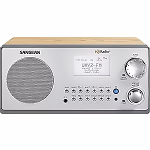 Sangean HDR-18 HD Radio/FM-Stereo/AM Wooden Cabinet Table Top Radio (Renewed)