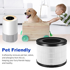 Horserdy AP-S0610L Replacement Filter Compatible with MOOKA AP-S0610L Purifier, 3-in-1 H13 True HEPA Filter, 2 Pack